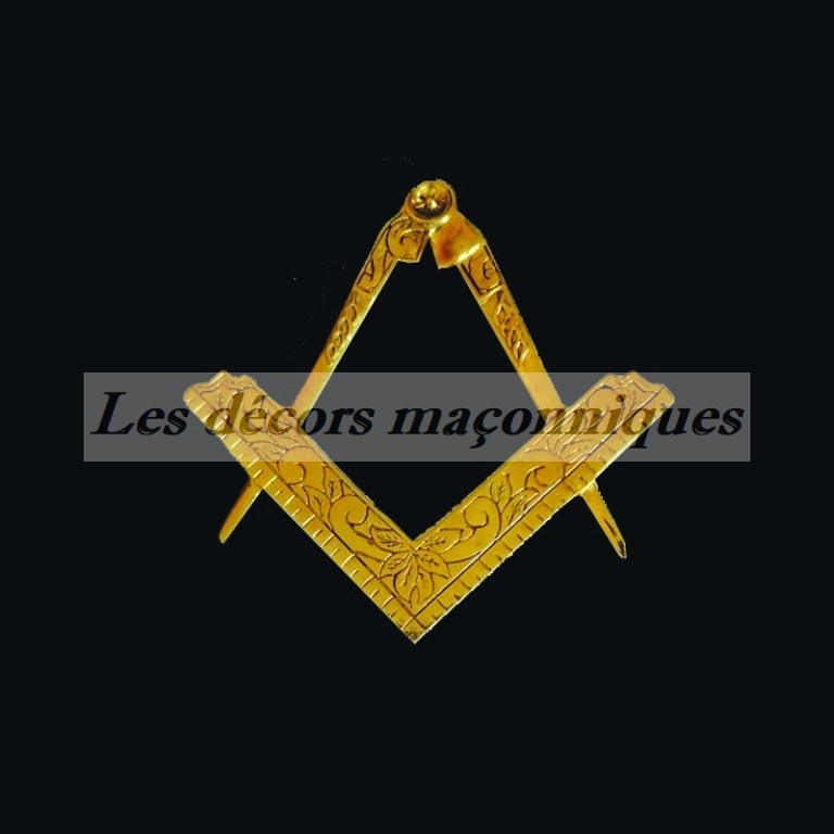 Bijou en airain équerre sur compas 1° degré