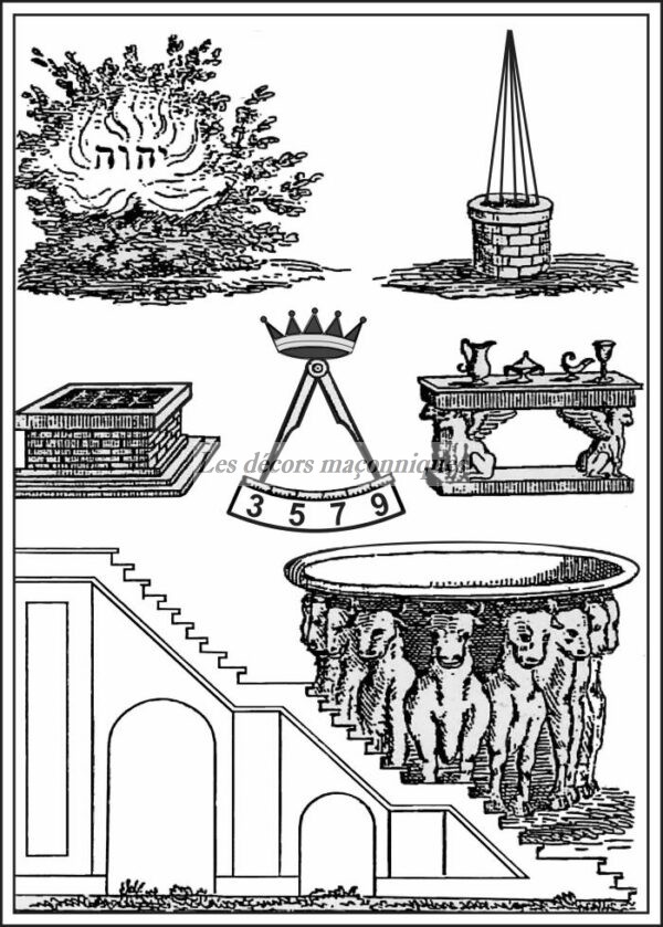 Tableau de Loge 2° Ordre du Chapitre Français vinyle